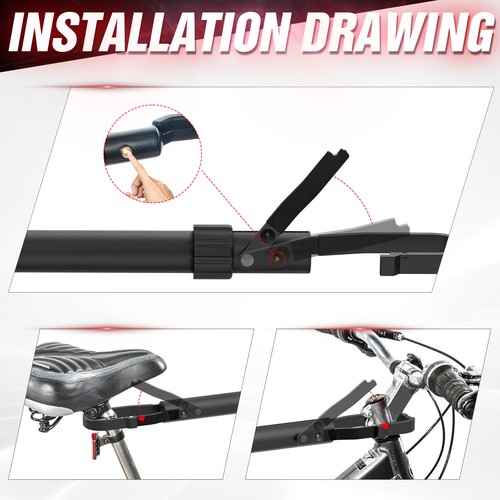 Bike Rack Cross Bar Top Tube Adapter Crossbar Fits E-Bike Adjustable 23 ...