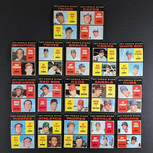 1971 Topps Baseball Rookie Star Lot 17 Cards | eBay