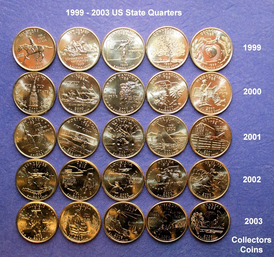 1999 - 2009 Complete 112 State & Territory Quarter P & D Uncirculated ...