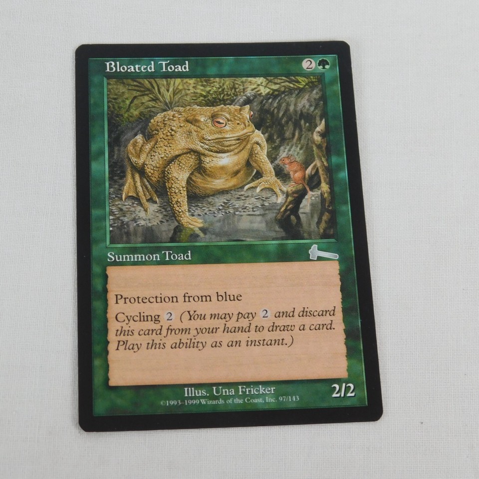 Bloated Toad MTG 1999 Green Summon Toad 97/113 Urza's Legacy Uncommon ...