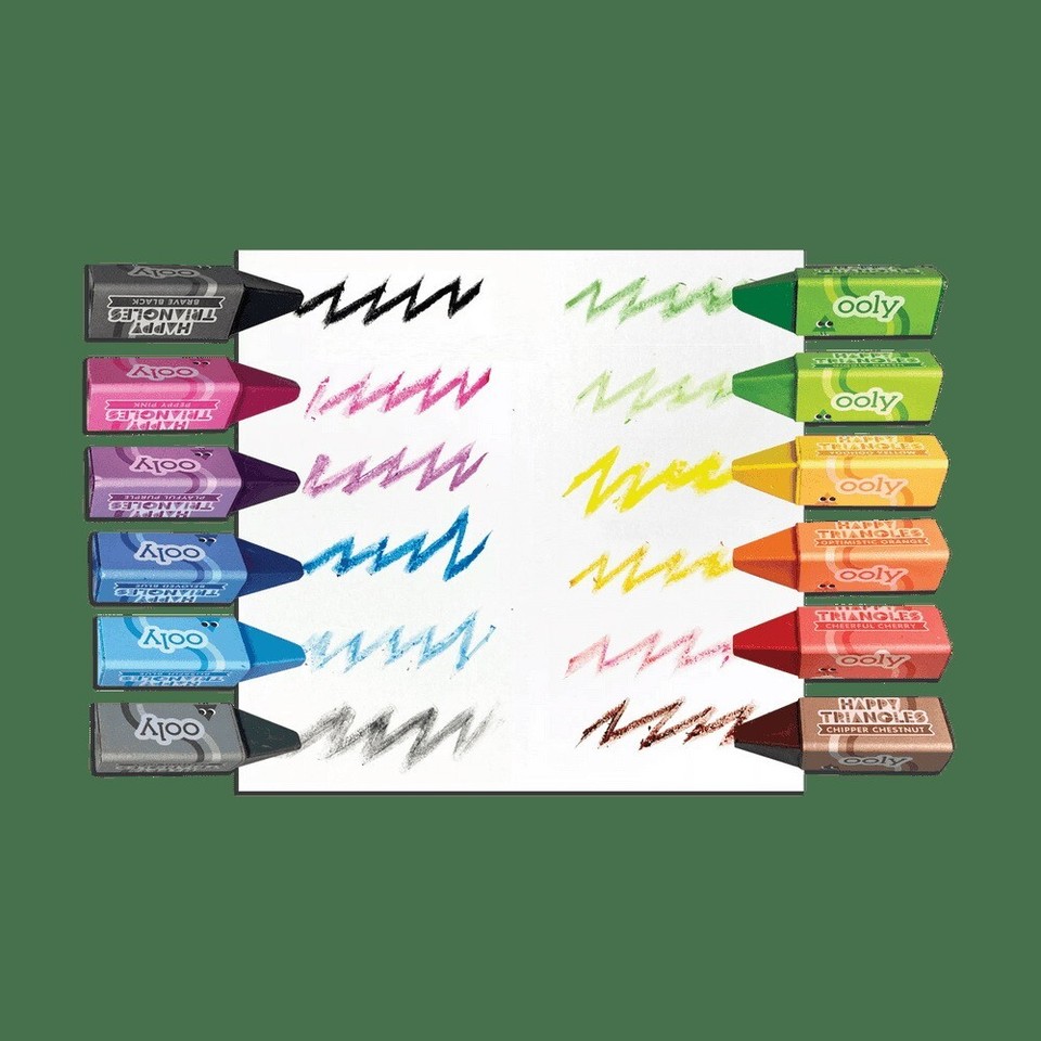 Ooly Crayons – Jumbo Happy Triangles/12 Kids Crayons Age3+ 06033 | eBay