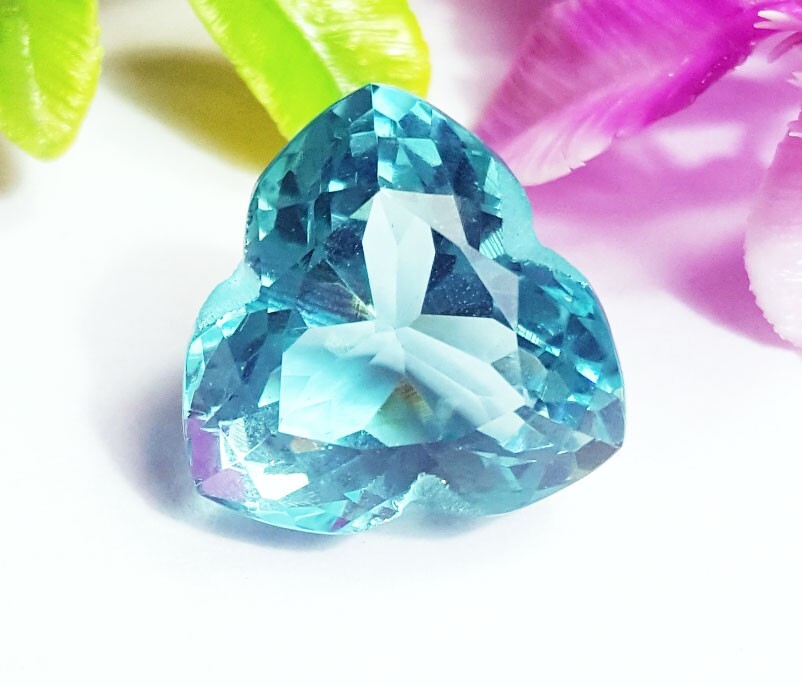 Aqua Color Topaz Fancy Shape 33.90 Ct Certified Loose Gemstone With ...