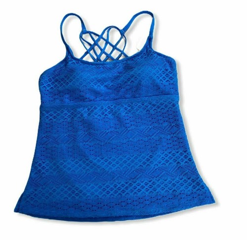 Island Escape - Bust Enhancer Crochet Strappy Tankini Top - Size 12 ...