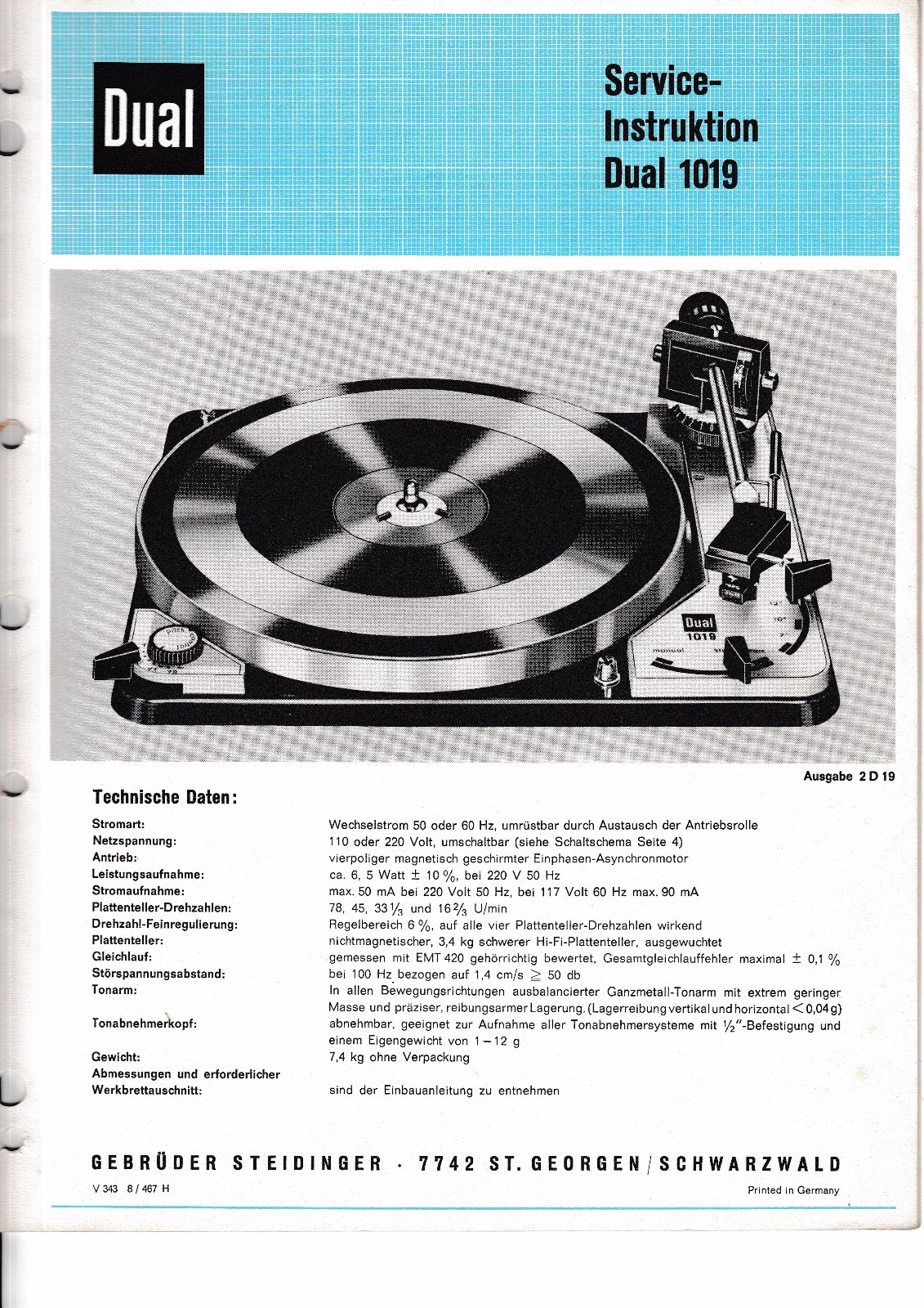Service Manual-Anleitung für Dual 1019 | eBay