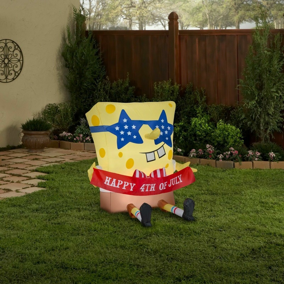 Spongebob Squarepants Airblown Inflatable 4th of July Banner 3.2 FT ...
