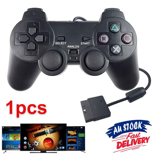 Wired Controller for PS2 Console Dual Vibration Game Controller Gamepad ...