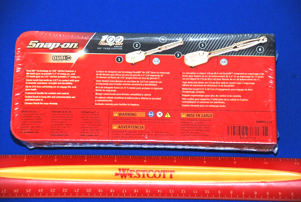 Snap-on 100 Year Commemorative Ratchet Set T72 & F80 with 100 Year Logo ...