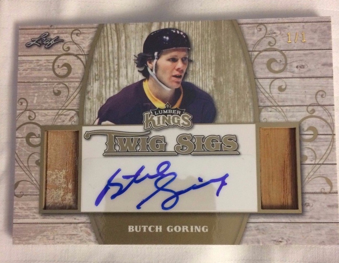 2017 Leaf Lumber Kings BUTCH GORING 1/1 Gold Dual Stick Autograph Twig ...