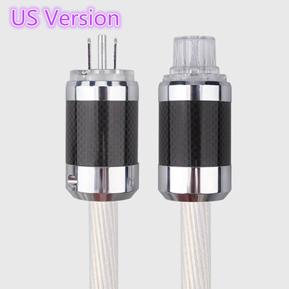 HiFi Audio Power Cable Silver-plated Supply Mains Cord W/ US EU AU NZ ...