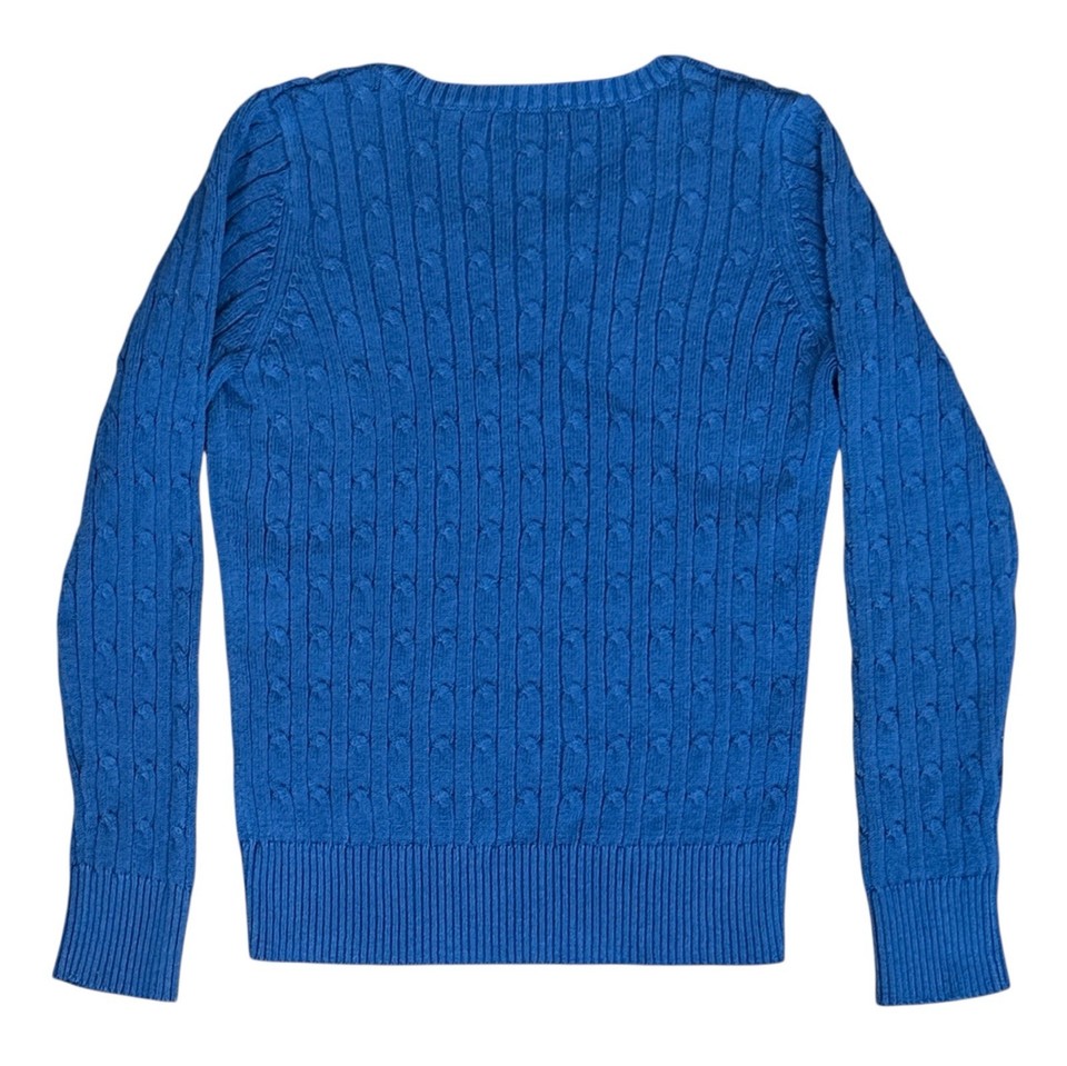 St. John’s Bay Cable Knit V-Neck Sweater in Royal Blue Women’s Medium ...
