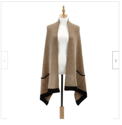 Brown/Tan Pocket Stole Acrylic Apparel Demdaco Shawl Shoulder Cover ...