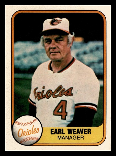 Earl Weaver 1981 Fleer #178 HOF Baltimore Orioles NM-MINT | eBay