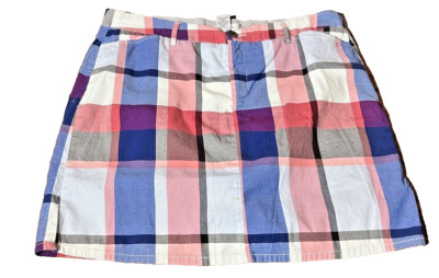 Croft & Barrow Slimming Skort-Skirt with Shorts-Multicolor Plaid-Size ...