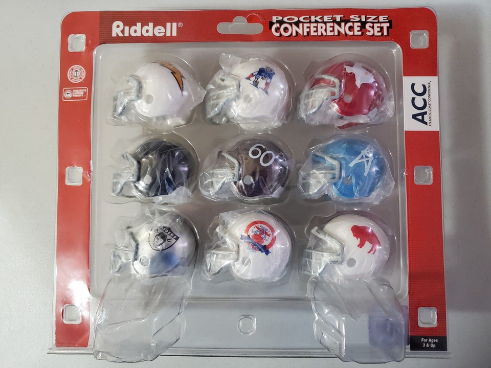 RIDDELL POCKET PROS size SET 50th anniversary set size football mini ...