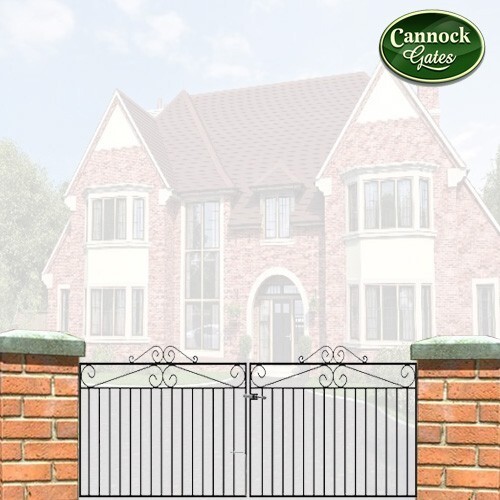 Wrought Iron Style Scroll Top Metal Driveway Gates 2010mm Wide x 1240mm ...