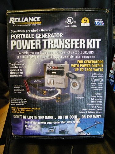 New RELIANCE 31406CRK Manual Transfer Switch,30A,125/250V 851890000034 ...