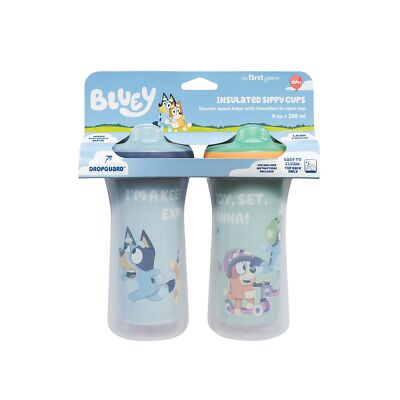 The First Years Bluey Insulated Sippy Cups - Dishwasher Safe Spill ...