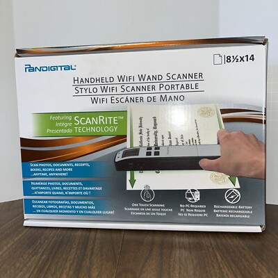 NIB Pandigital Handheld WiFi Wand Document Scanner Scan Rite S8X1102M0 ...