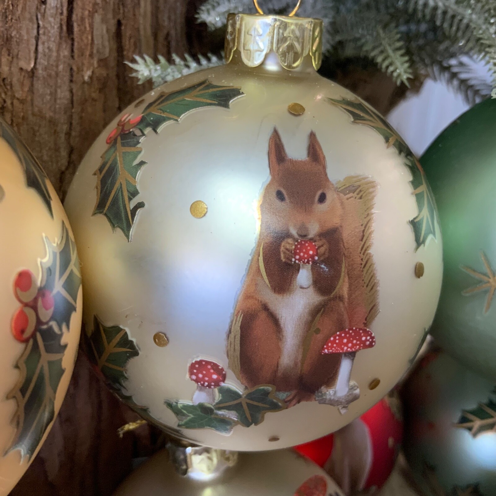 Woodland Wildlife Christmas Tree Bauble Decoration Gisela Graham Birds ...