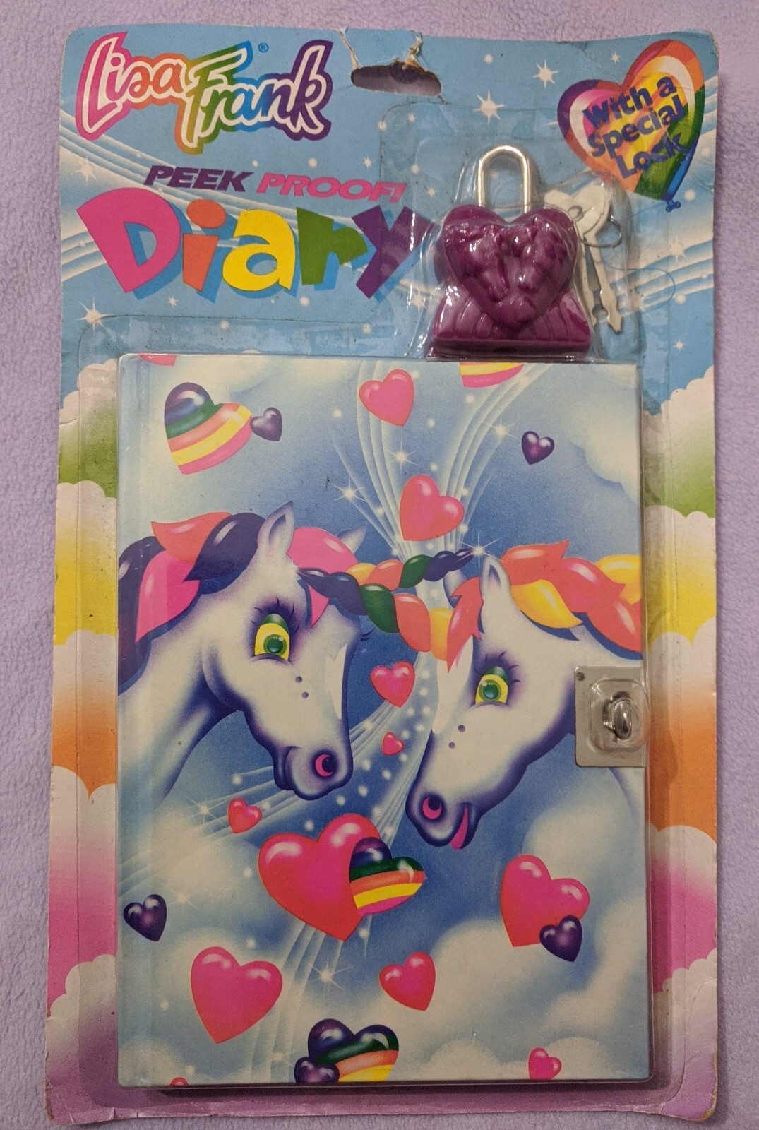 Vtg Lisa Frank Peek Proof Diary Lock & Key Unicorn Love NOS New 80s | eBay