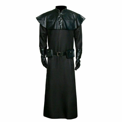 Plague Doctor Costume Cloak Robe HalloweenProps Medieval Monk Priest ...