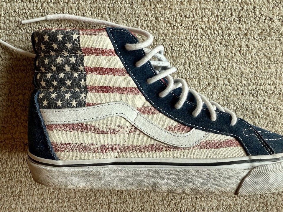 VANS Sk8 Hi Bolt Men's size 8.5 High Top Skate Shoes Suede Canvas ...