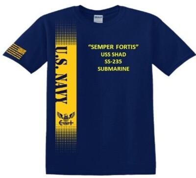 USS SHAD SS-235 SUBMARINE *VINYL&SILK SCREEN*NAVY LICENSED SHIRT | eBay