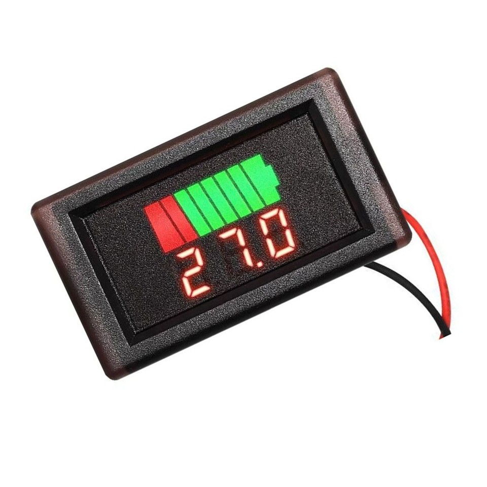 Digital LED Battery Voltage Meter for Electric Bikes with Waterproof ...