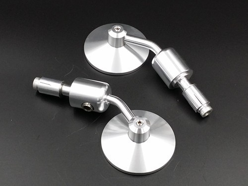 7/8"Motorcycle Silver CNC Aluminum 3" Side Rear View Handle Bar End ...