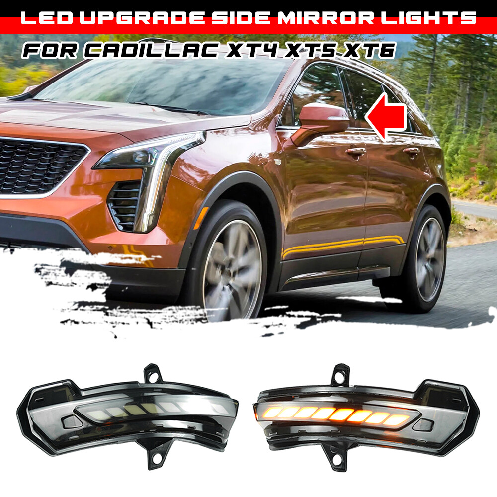 Pair Dynamic LED Side Wing Mirror Turn Signal Lights For Cadillac XT4 ...