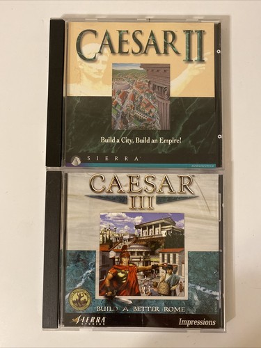 Caesar II (PC, 1995) + Caesar III (PC, 1998) CD ROM 90s Sim Windows ...