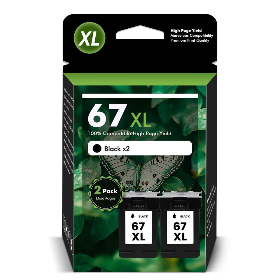 67XL Ink Cartridge for HP 67 Ink Deskjet 2755e 2700e 4100e 4155e Envy ...
