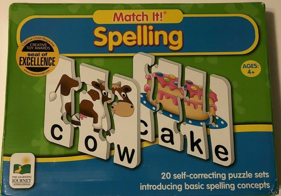 Match It Spelling 20 Basic Puzzle Words Pictures Educational Fun | eBay