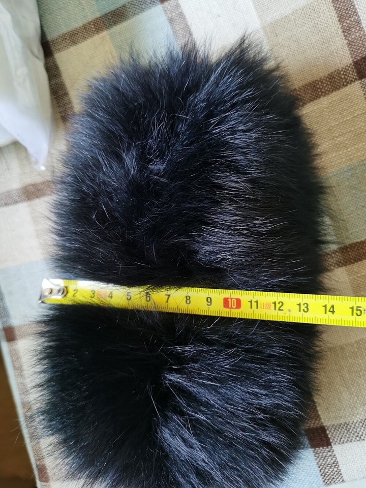 Real Fox Fur Cuffs Sleeves A Pair of Black Match with Jacket ...