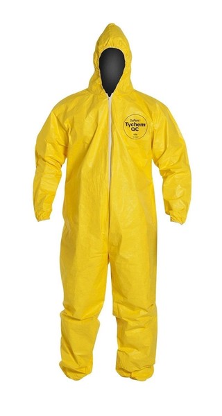 Dupont Tychem Tyvek QC127S Yellow Coverall Chemical Hazmat Suit Qc127 ...