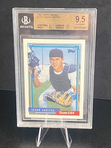1992 Topps Traded Jason Varitek Team USA #123T BGS 9.5 Gem Mint | eBay