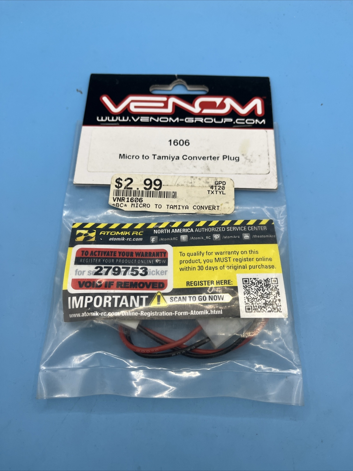 Venom Racing Tamiya to Micro Plug Coverter/Adapter 1606 Ven-1606 B34 | eBay