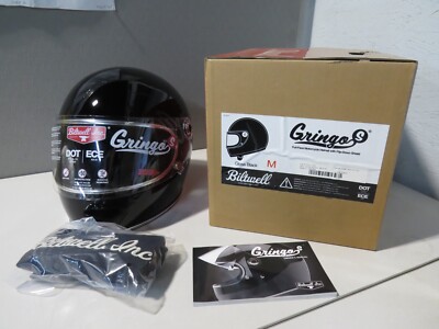 NEW Biltwell Gringo Model S Gloss Black Safety Helmet Size Medium 0101 ...