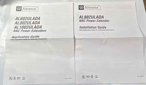 Altronix AL802ULADA NAC Power Supply INSTALLATION GUIDE BRAND NEW | eBay