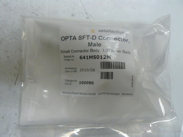 SARTORIUS 641MS012M OPTA SFT-D CONNECTOR SMALL BODY MALE 1/2" HOSE BARB ...