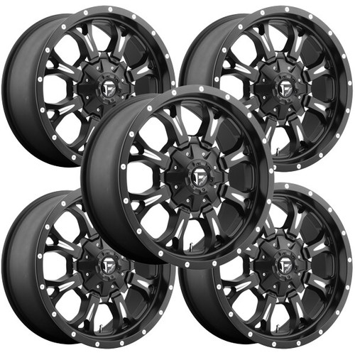 (5) Fuel D517 Krank 18x9 6x135/6x5.5" -13mm Black/Milled Wheels Rims 18 ...
