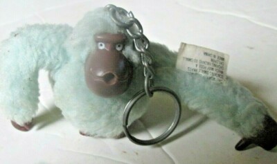 KIPLING blue plush DEW thumb sucking MONKEY APE keyring key chain ...