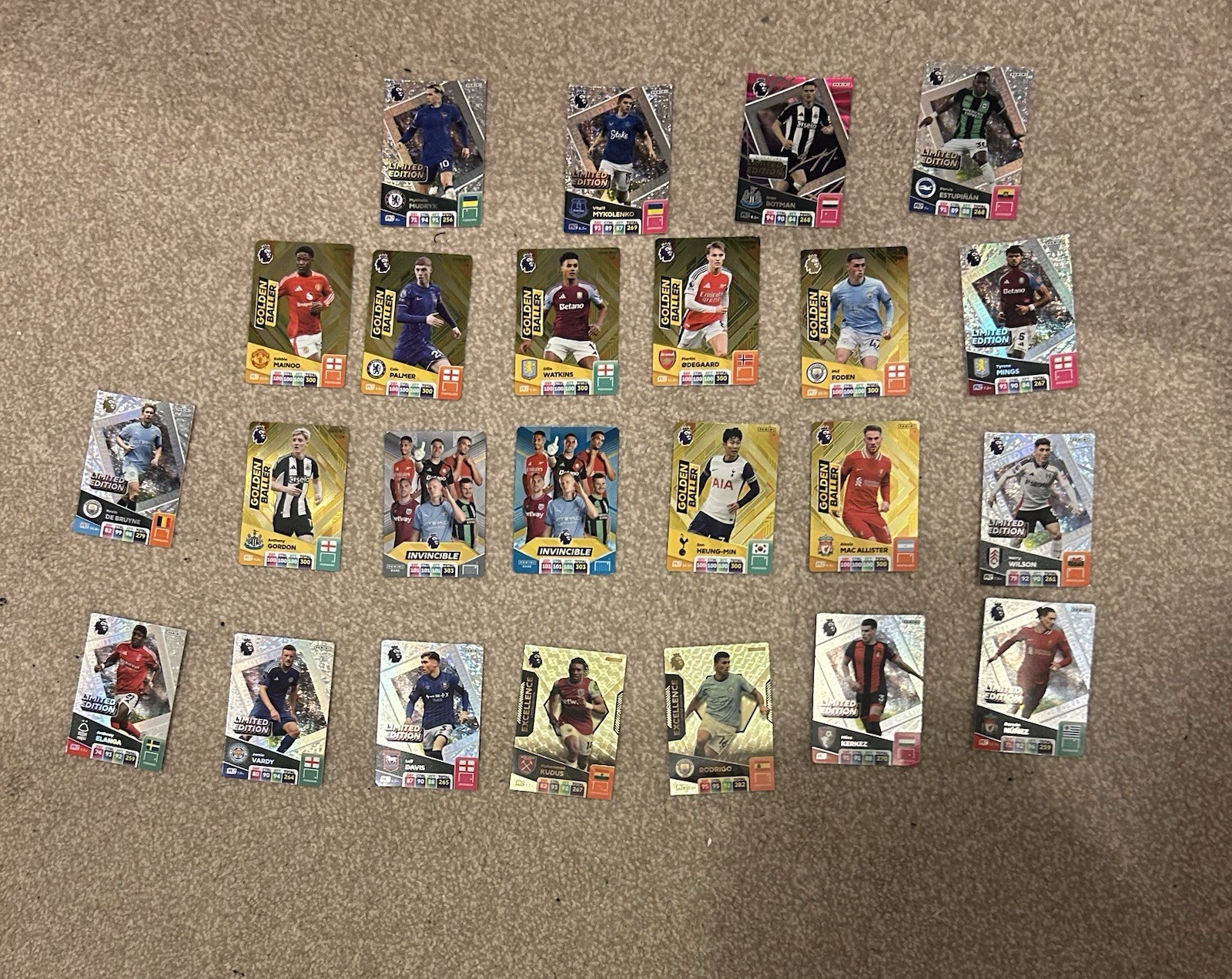 Panini Adrenalyn XL Premier League 2025 Invincible Silver Golden Baller ...