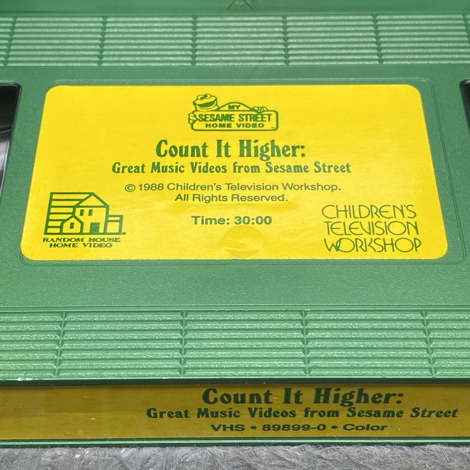 Sesame Street Count It Higher Great Music Videos VHS Tape 1988 Cartoon ...