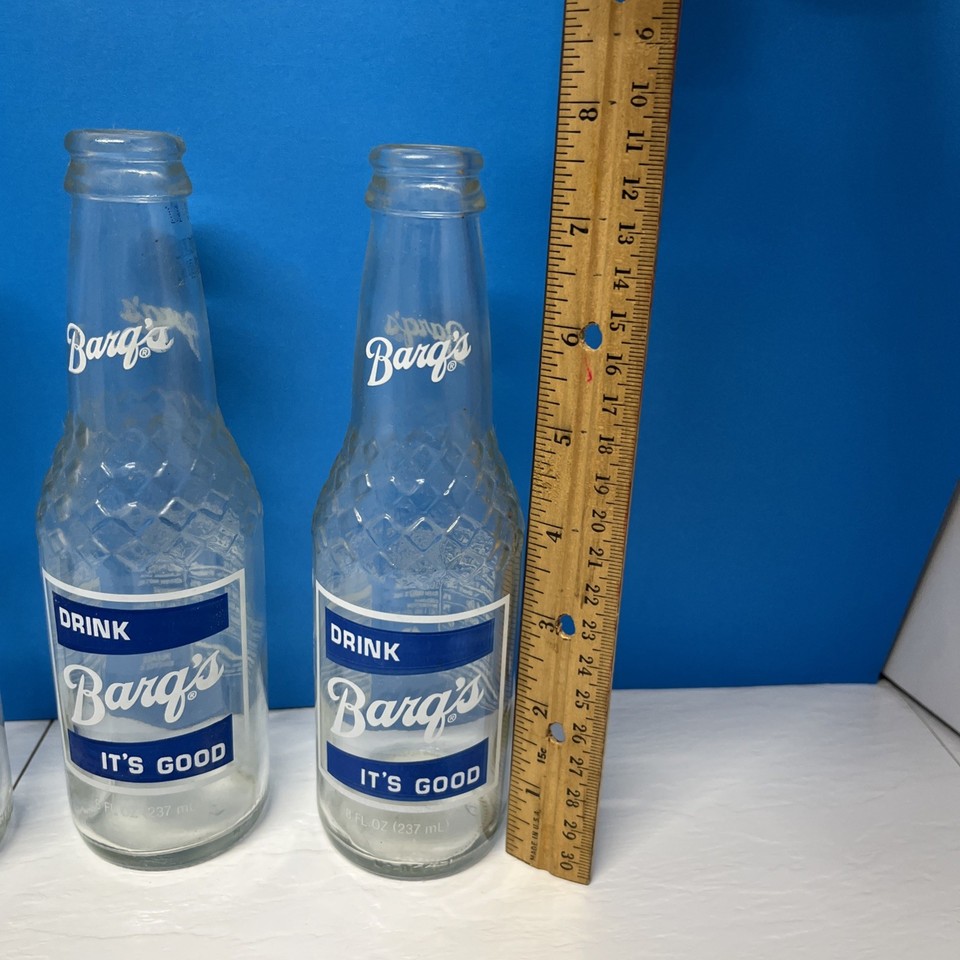 Vtg 3 Glass Barg’s Root Beer Bottles 8oz | eBay