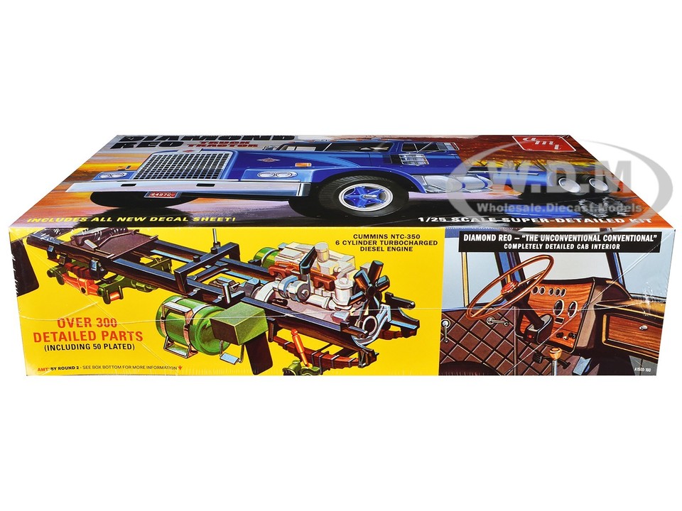 SKILL 3 MODEL KIT DIAMOND REO TRUCK TRACTOR 1/25 SCALE MODEL BY AMT ...