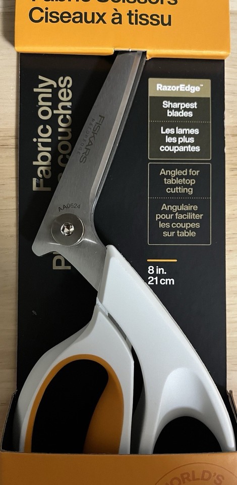 Fiskars fabric shears razor edge 8in ergonomic soft grips | eBay