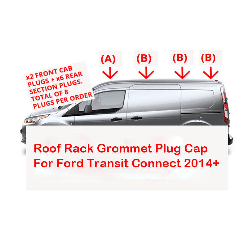 8Pcs Set Black Roof Rack Grommet Plug Cap Fit For Ford Transit Connect ...