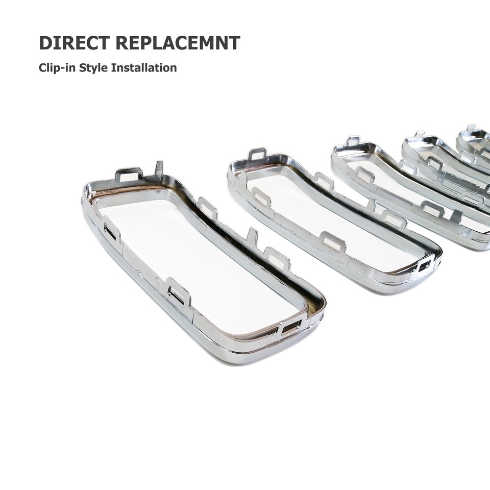Chrome Front Grille Clip-in Grill Insert Ring Cover Trim for 2019+ Jeep ...