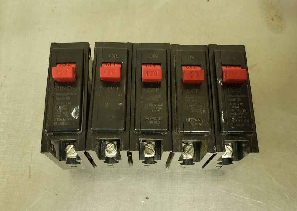 Bryant BR120 20 AMP Single Pole Circuit Breaker USED | eBay